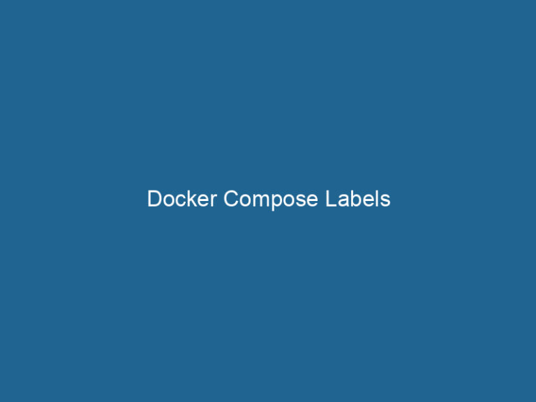 Docker Compose Labels Dockerpros