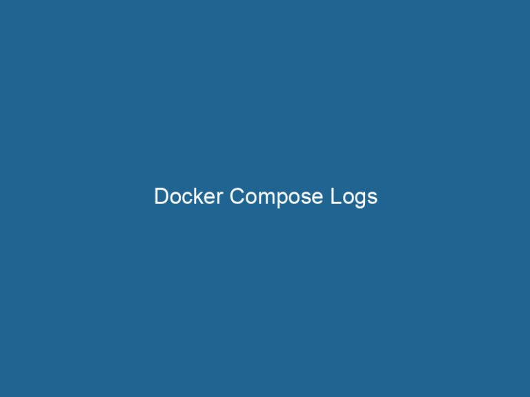 Docker Compose Logs Dockerpros