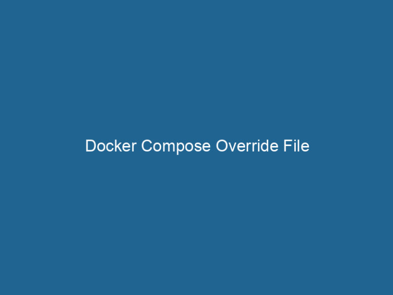 Docker Compose Override File Dockerpros