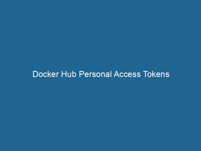 Docker Hub Personal Access Tokens | Dockerpros