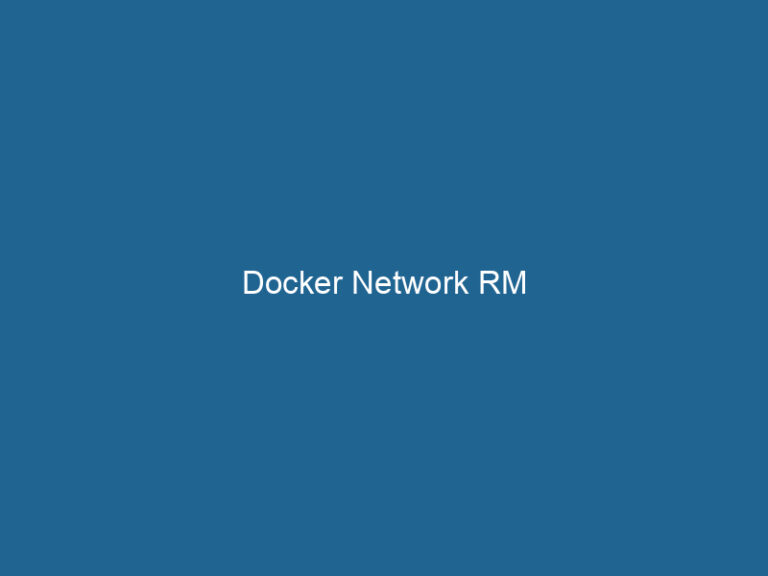 Docker Network RM | Dockerpros