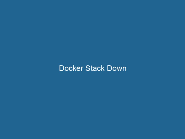 Docker Stack Down | Dockerpros