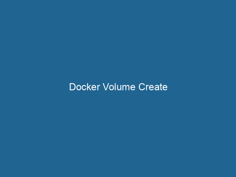 Docker Volume Create - Dockerpros