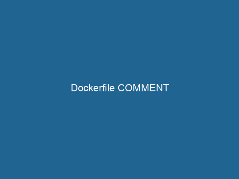 Dockerfile COMMENT | Dockerpros