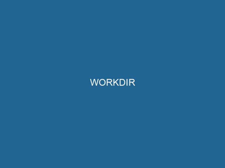 WORKDIR - Dockerpros